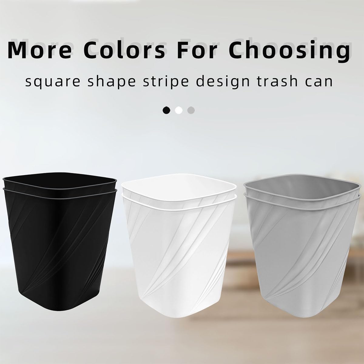 DAJITRE Small Plastic Trash Can Wastebasket Recycling Bin for Bathroom, Dorm, Bedroom,Home Office, Garbage Can for Bedroom, Kids Room (1, Black)