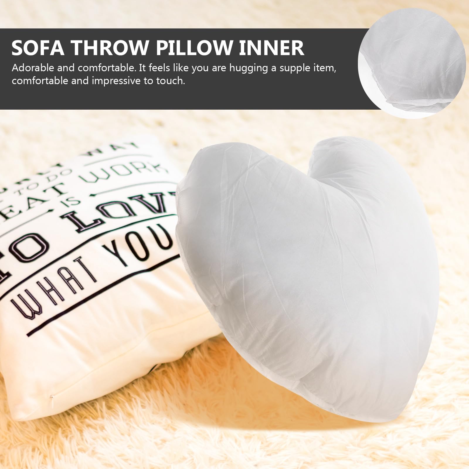 Ciieeo Peach Heart Pillow Kids Couch Chairs Nursing Pillow Outdoor Bolster Heart Plush for Couch Car Pillow Sofa Throw Pillow Inner Throw Cushion Insert Heart Shaped Pillow Insert Blank