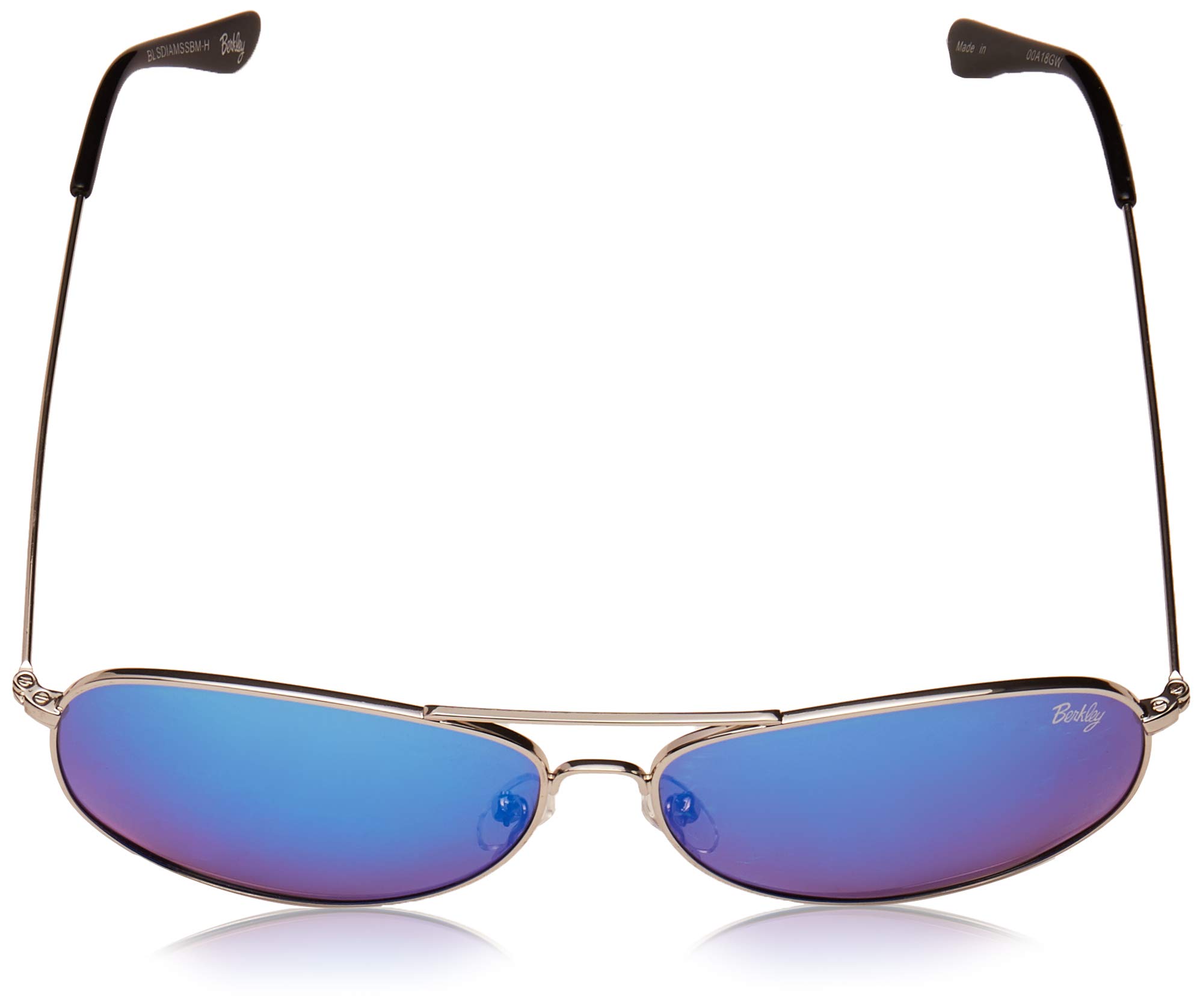 Berkley Diamond Sunglasses Silver/Smoke/Blue Mirror, Small/Medium