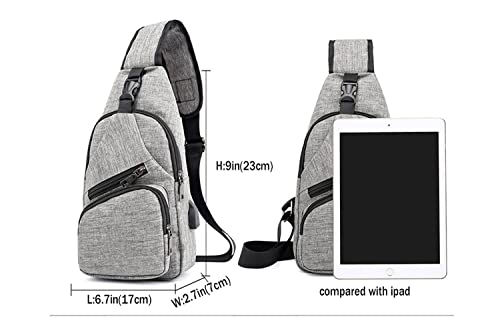 C.T.Soarsky Sling Bag Shoulder Backpack Chest Bags Crossbody Daypack for Women & Men with USB Charging Port-Black2