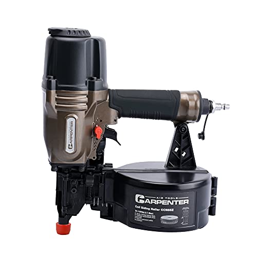 Carpenter Air Tools CCN65Z 0 Degree 1-1/2″ to 2-1/2″ Pneumatic Coil Siding Nailer with Tool-less Depth Adjustment, Drives plastic collated nails.