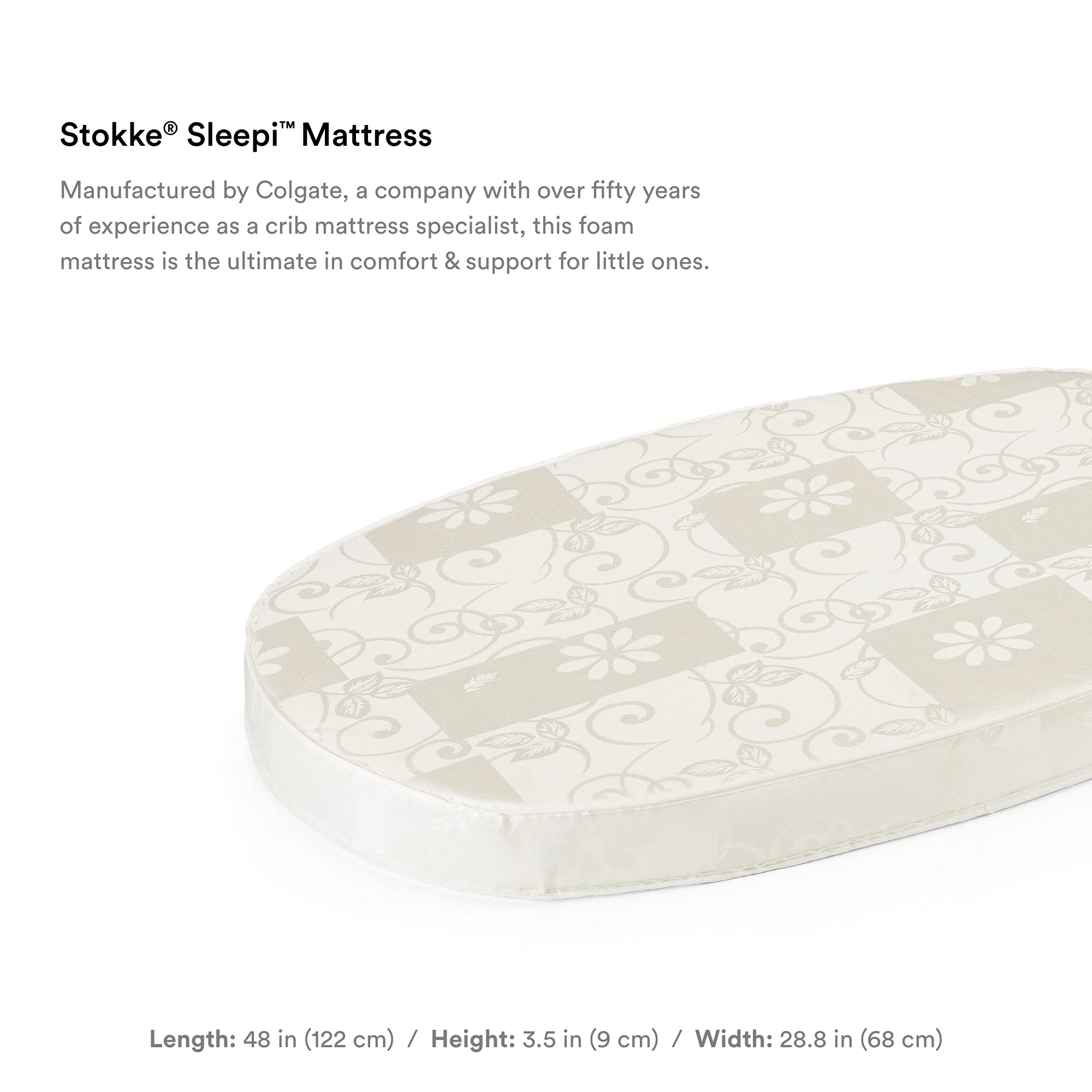 Stokke Sleepi Mattress, Natural White - Foam Crib/Bed Mattress - Offers Comfort & Support for Children - Includes Non-Toxic Cover