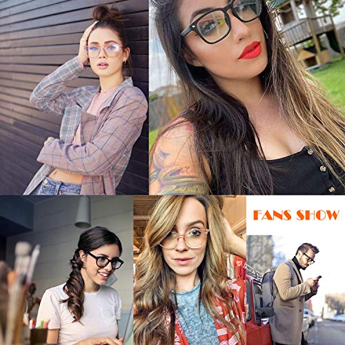 Blue Light Blocking Glasses, OTICALA Computer Screens/Gaming/TV/Smart Phones Anti Eyestrain Glasses for Women Men 2 Pack(Black+Pink)