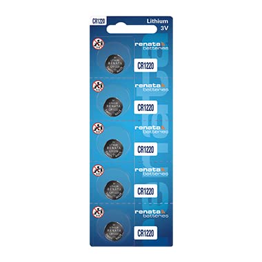 Renata CR1220 Batteries - 3V Lithium Coin Cell 1220 Battery (5 Count)