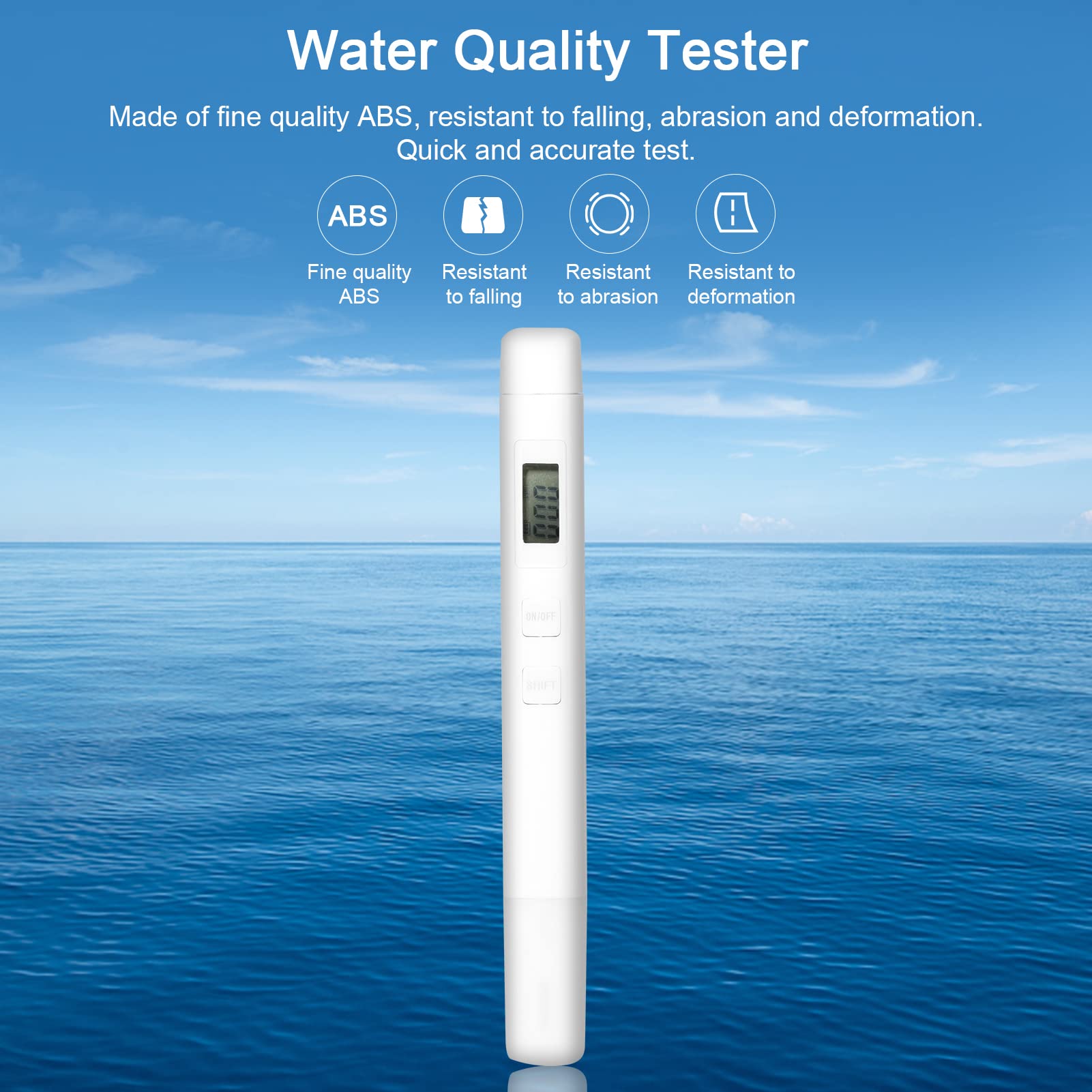 BUZHI Water Quality Test Pen, Multifunctional Digital 3 in 1 Water Quality Tester Portable High Accurancy Water Quality Test Pen Water Quality Measurement Tool Water TDS/EC/Temperature Measuring