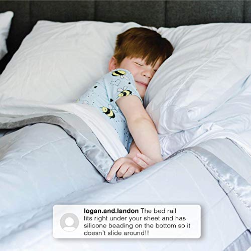 Serta Perfect Sleeper Extra Long Foam Bedrail - Guardrail for Toddlers & Kids with Water-Resistant, Non-Slip & Machine Washable Cover - 2pk, White