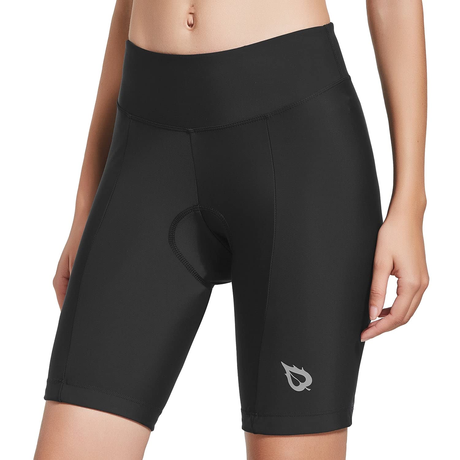 BALEAF Womens Cycling Bike Shorts, Padded Bicycle Biking Spin Biker Shorts Padding UPF50+, Medium, 03-black-no Pocket