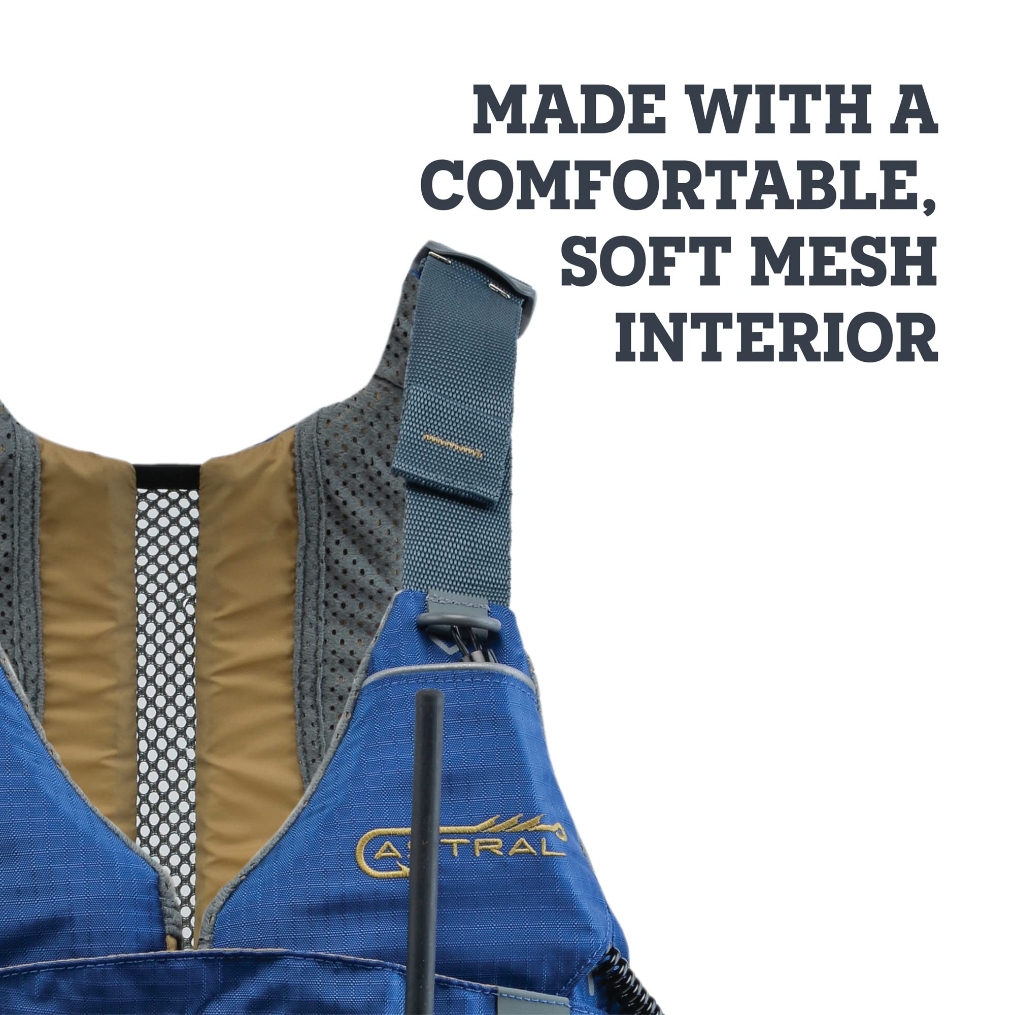 Astral, Sturgeon Life Jacket PFD for Kayak Fishing, Recreation and Touring, Storm Navy, S/M