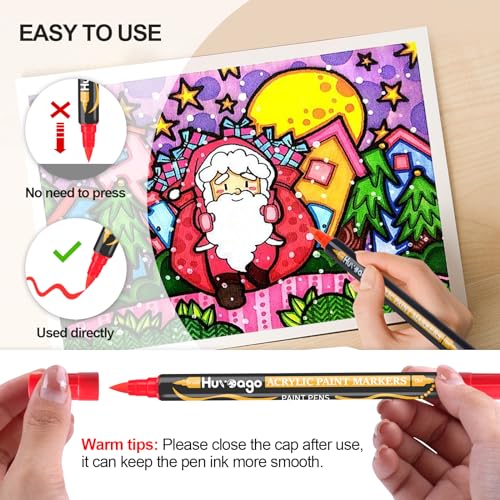Huvoago Acrylic Paint Pens, Dual Tip (9960-24-DTMB02)