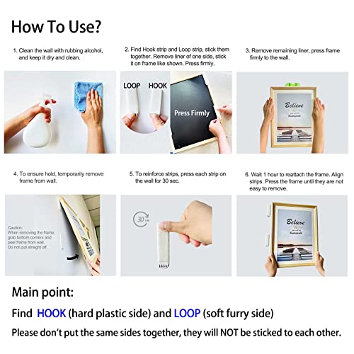 Karsbarwe 48-Pairs(96 Strips) Small Picture Hanging Strips Heavy Duty,Hook and Loop Tape,Water-Resistant Adhesive Strips for Frame Hanging,No Tools Wall Hanging Strips