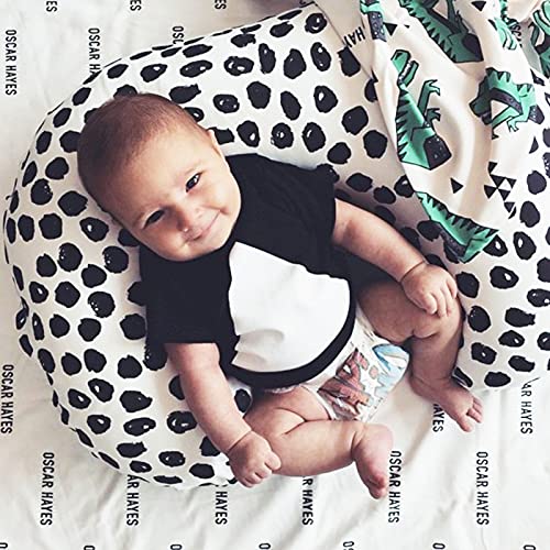 Nursing Pillow Cover 2 Pack for Breastfeeding Pillows 100% Cotton Soft Breastfeeding Nursing Pillow Cover for Moms Baby Boy or Infant (Geometry &Leopard)