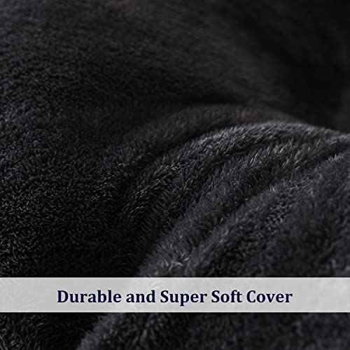 WhatsBedding Pregnancy Pillows for Sleeping,Memory Foam Filling U Shaped Pregnancy Pillows Full Body Pillow for Pregnancy with Velvet Cover (55 inches, Black)