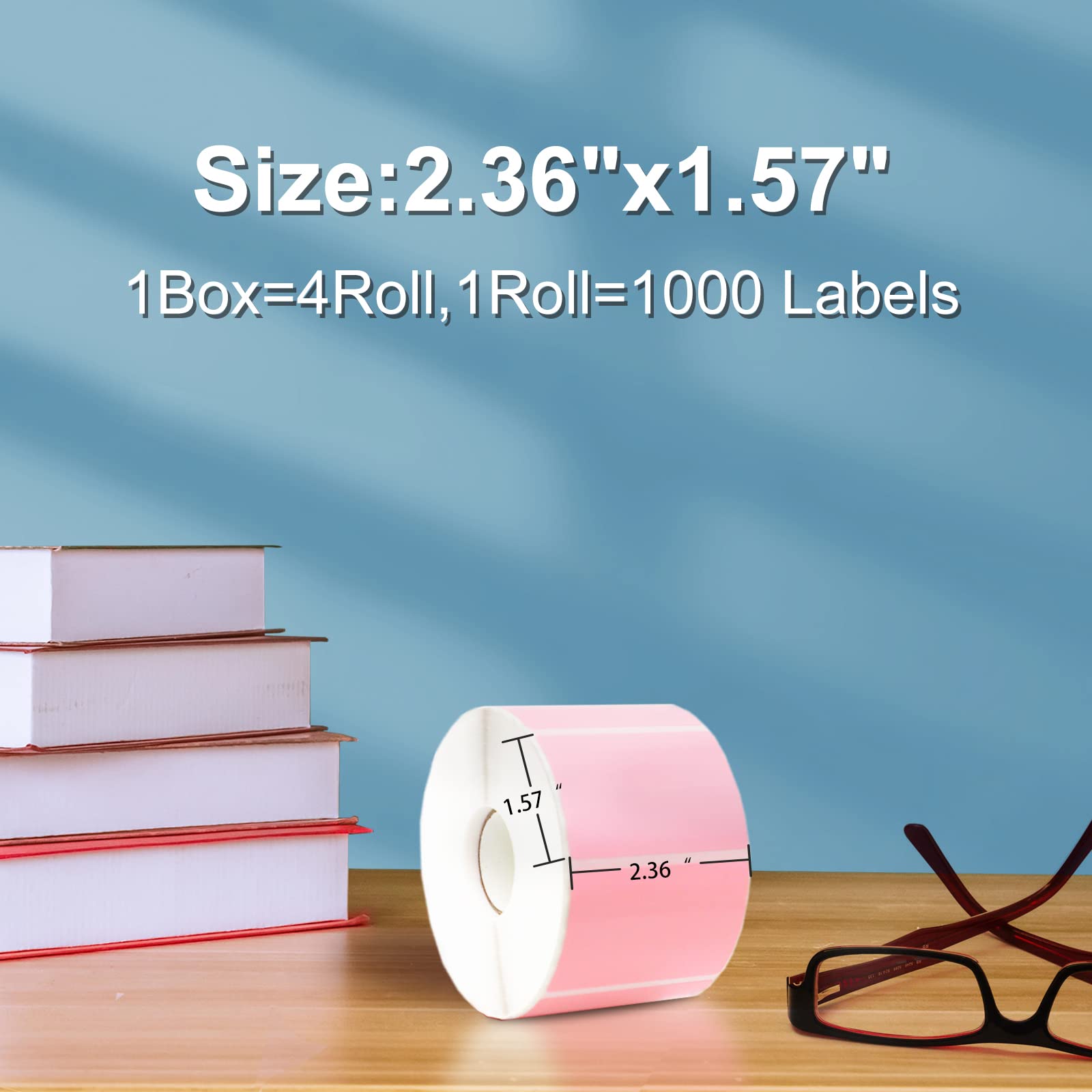 BEEPRT 3" Pink Direct Thermal Labels Stickers, Self-Adhesive Round Custom Thermal Stickers for Small Business Compatible with MUNBYN, JADNES, Rollo, iDPRT, Zebra Label Printers,500 Labels