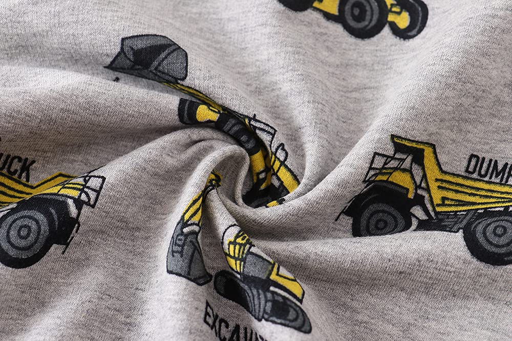 Boys Sweatshirts Excavator Long Sleeve Crewneck Pullover Toddler T-Shirts Cotoon Sport Cute Tops for Kids Tee Outdoor Size 4T