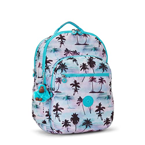 Kipling Women's Seoul Extra Large 17β Laptop Backpack, Durable, Roomy with Padded Shoulder Straps, School Bag, Shadow Palm PRT, 34.5''L x 45''H x 23''D
