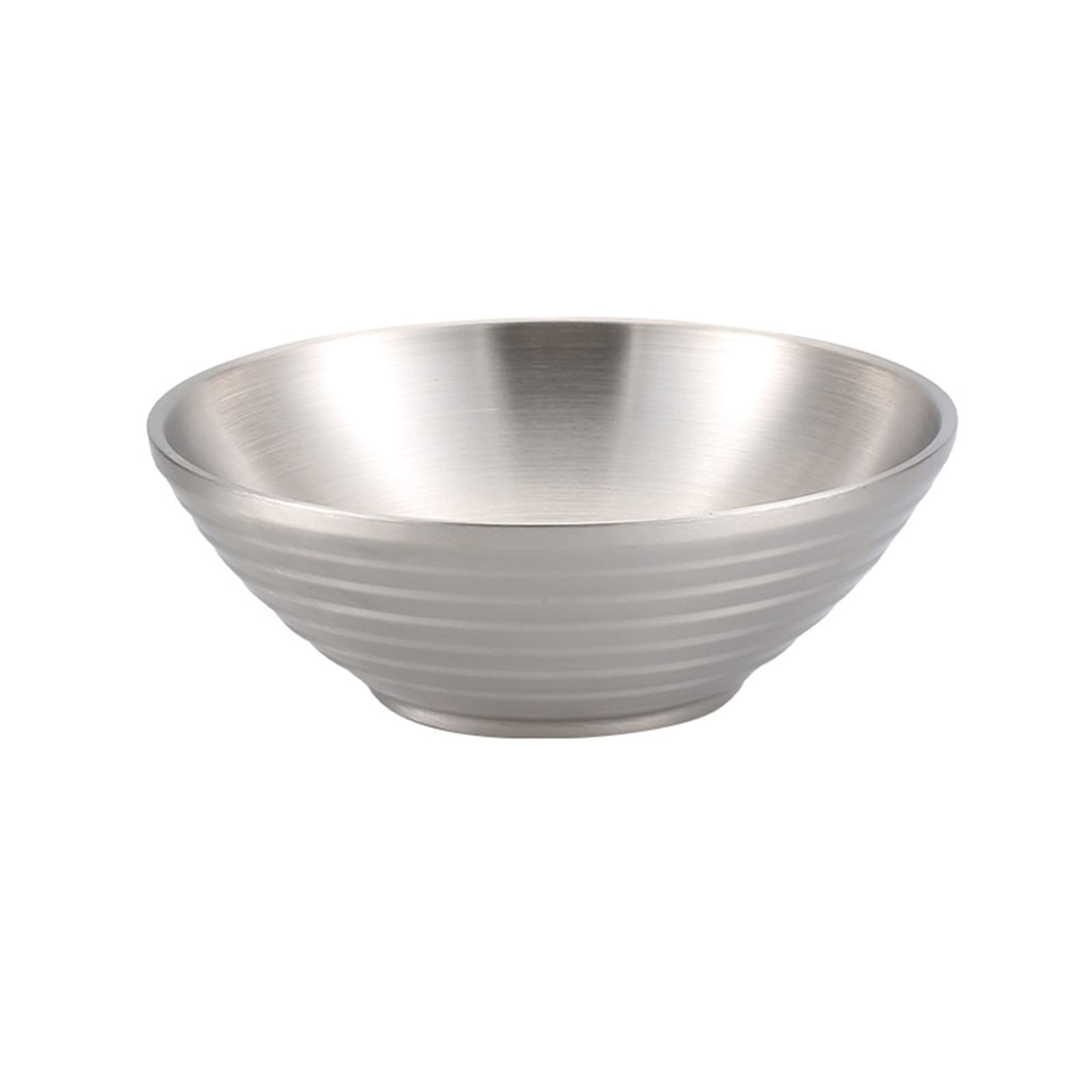 Cakina Placement Mats for Dining Table Round Ramen Bowls Stainless Steel Serving Bowls Insulated Bowls for Ramen Metal Bowls Double Walled Soup Bowl Dinner Table Set for 6 (A, A)
