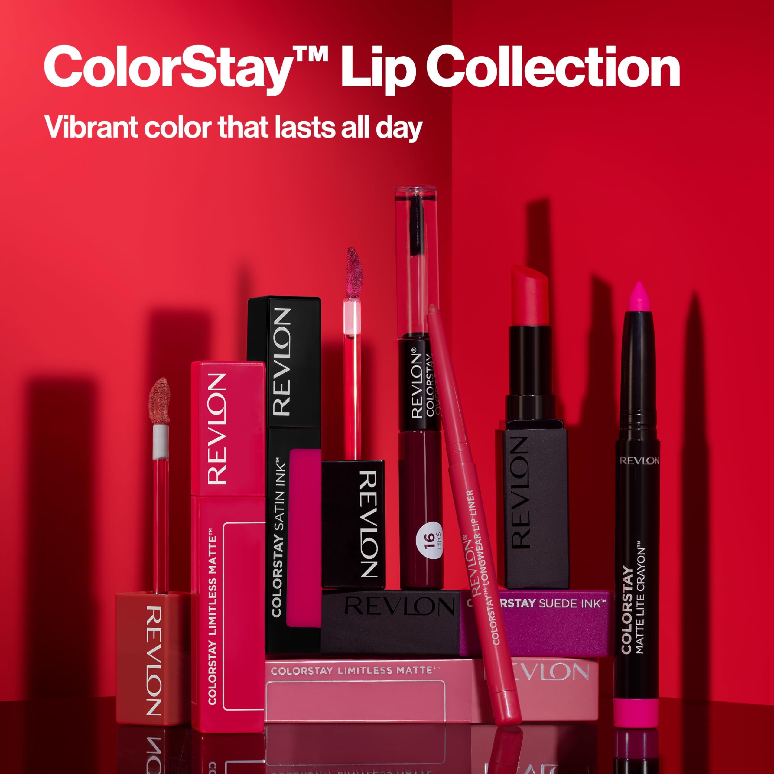 Revlon Liquid Lipstick with Clear Lip Gloss, ColorStay Overtime Lipcolor, Dual Ended with Vitamin E, 010 Non-Stop Cherry, 0.07 Fl Oz