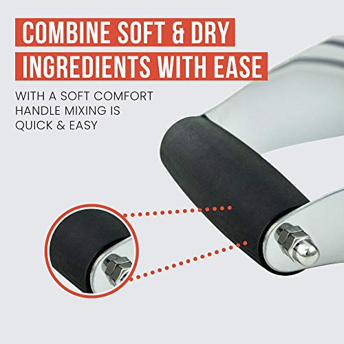 Chef Pomodoro Pastry Blender, Multi-Purpose Dough Blender Mixer, Stainless Steel Blades, Heavy Duty Pastry Cutter, Pastry Blender Stainless Steel, Pizza Dough Blender, Pastry Blender Stainless Steel