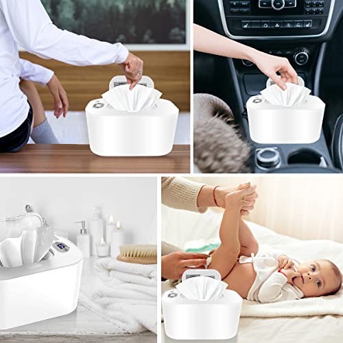 Wipe Warmer with Digital Display,Large Capacity Wipes Dispenser, 3 Modes of Temperature Heating Control,Warms Quickly and Evenly, Comfort and Safety for Baby(White)