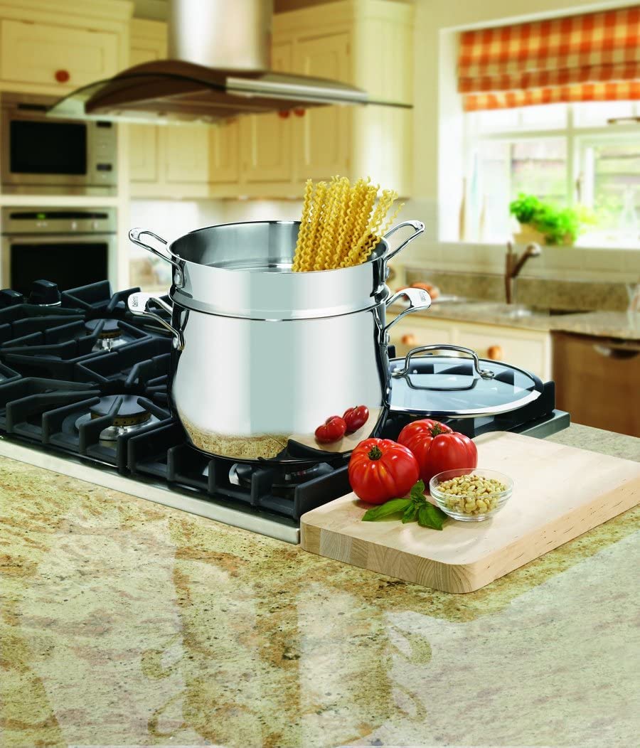 Cuisinart Contour Stainless 6-Quart, 3-Piece Pasta Pot with Cover