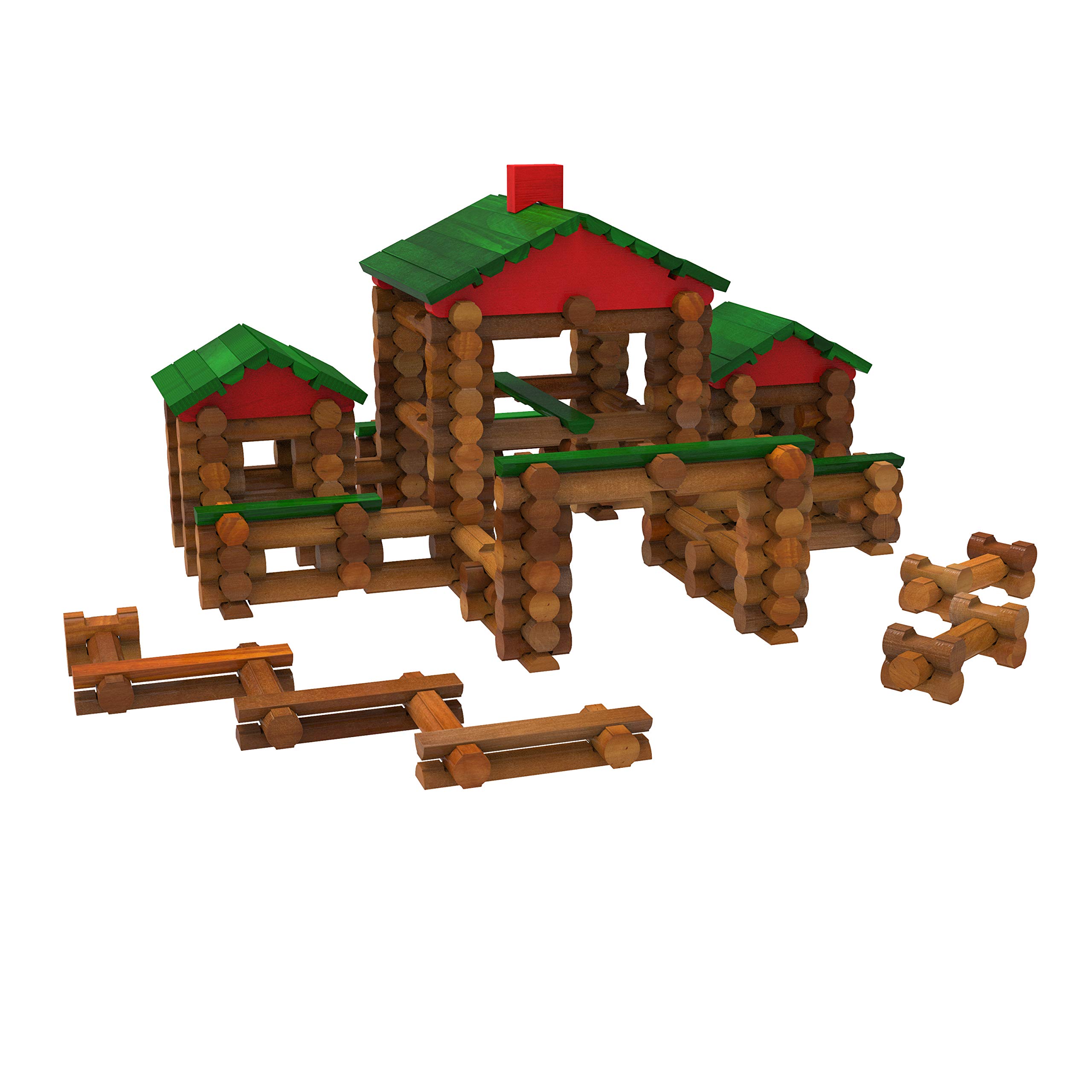 LINCOLN LOGS β Classic Farmhouse, 268 Pieces, Real Wood Logs - Ages 3+ - Best Retro Building Gift Set for Boys/Girls - Creative Construction Engineering - Preschool Education Toy