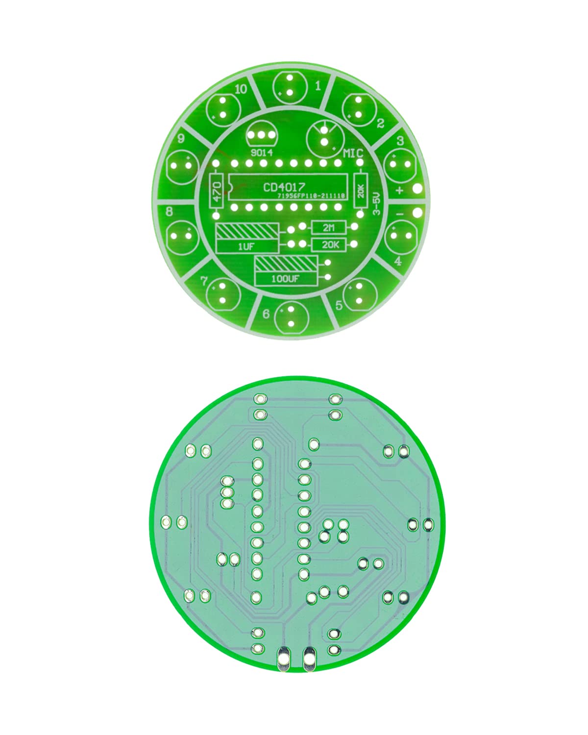 Cermant CD4017 LED Lights Rotating Colorful with Voice Control Electronic Manufacturing DIY Kit for Spare Parts Student Laboratory Attached with English Instructions