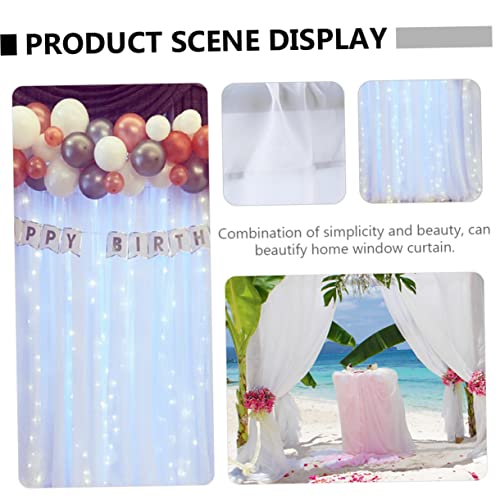 DECHOUS 1pc Chiffon Backdrop Curtain Wedding Backdrop Curtain Macrame Curtain Background Drapery Arches for Weddings White Wedding Dresses for Bride White Decor Wedding Background Drapery