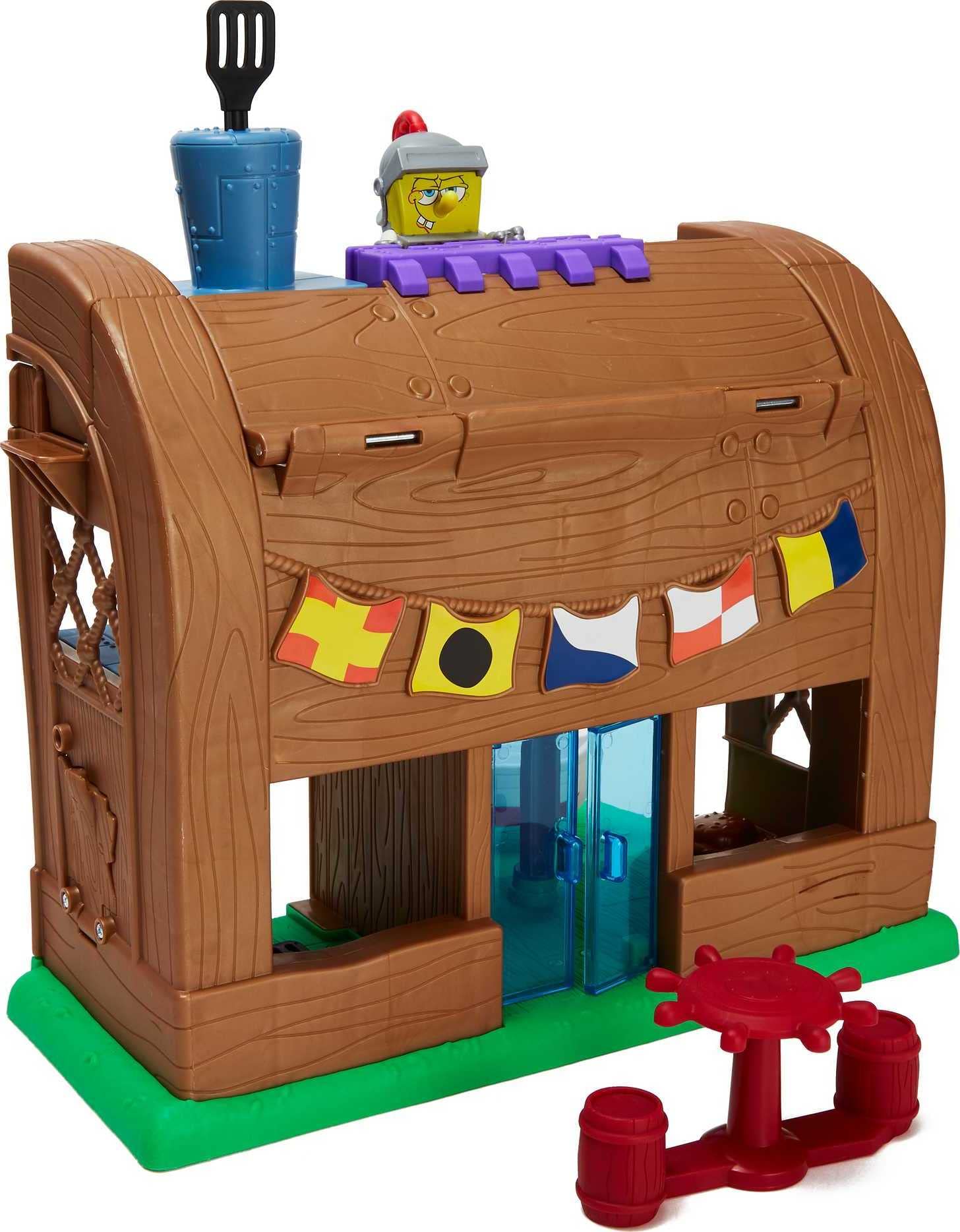 Imaginext Spongebob Transforming Playset, Krusty Krab Kastle, Medieval Knight Spongebob and Plankton Figures with Accessories (Amazon Exclusive)