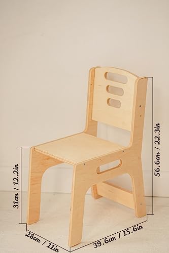 WOOD&ROOM Table with Chair for Children Room, Table for Learnig, Sturdy Table with Chair for Kids, Montessori Table, Art Table with Chair