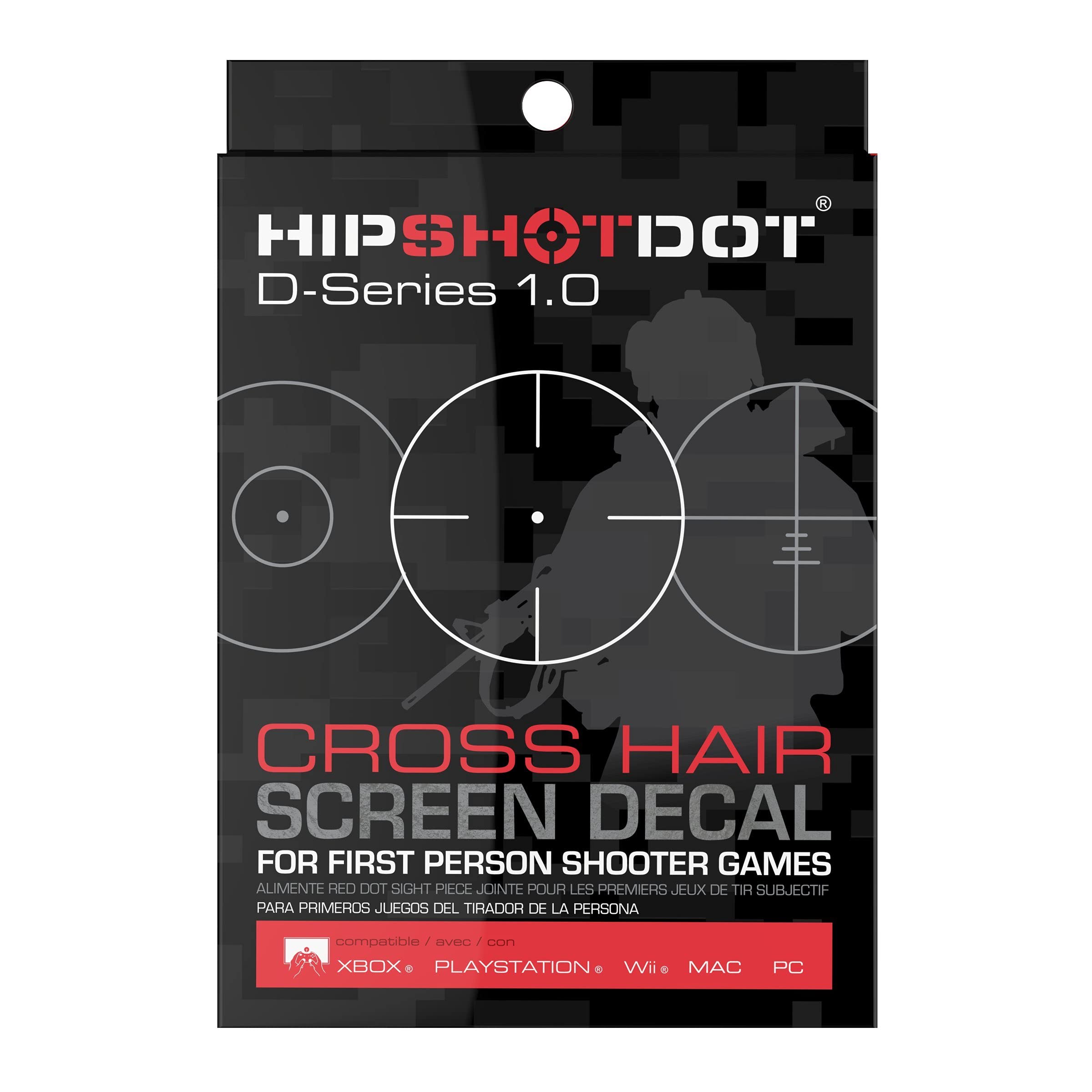HipShotDot D-Series Tech Pack - Reusable Transparent Aim Sight Assist TV Decals - Gaming Television or Monitor Decal for FPS Video Games Compatible with PC, Xbox & PlayStation (1.0 Green)