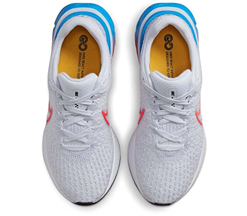 Nike React Infinity Run Flyknit 3 Women's Road Running Shoes (us_Footwear_Size_System, Adult, Women, Numeric, Medium, Numeric_10), Grey/Red/Blue
