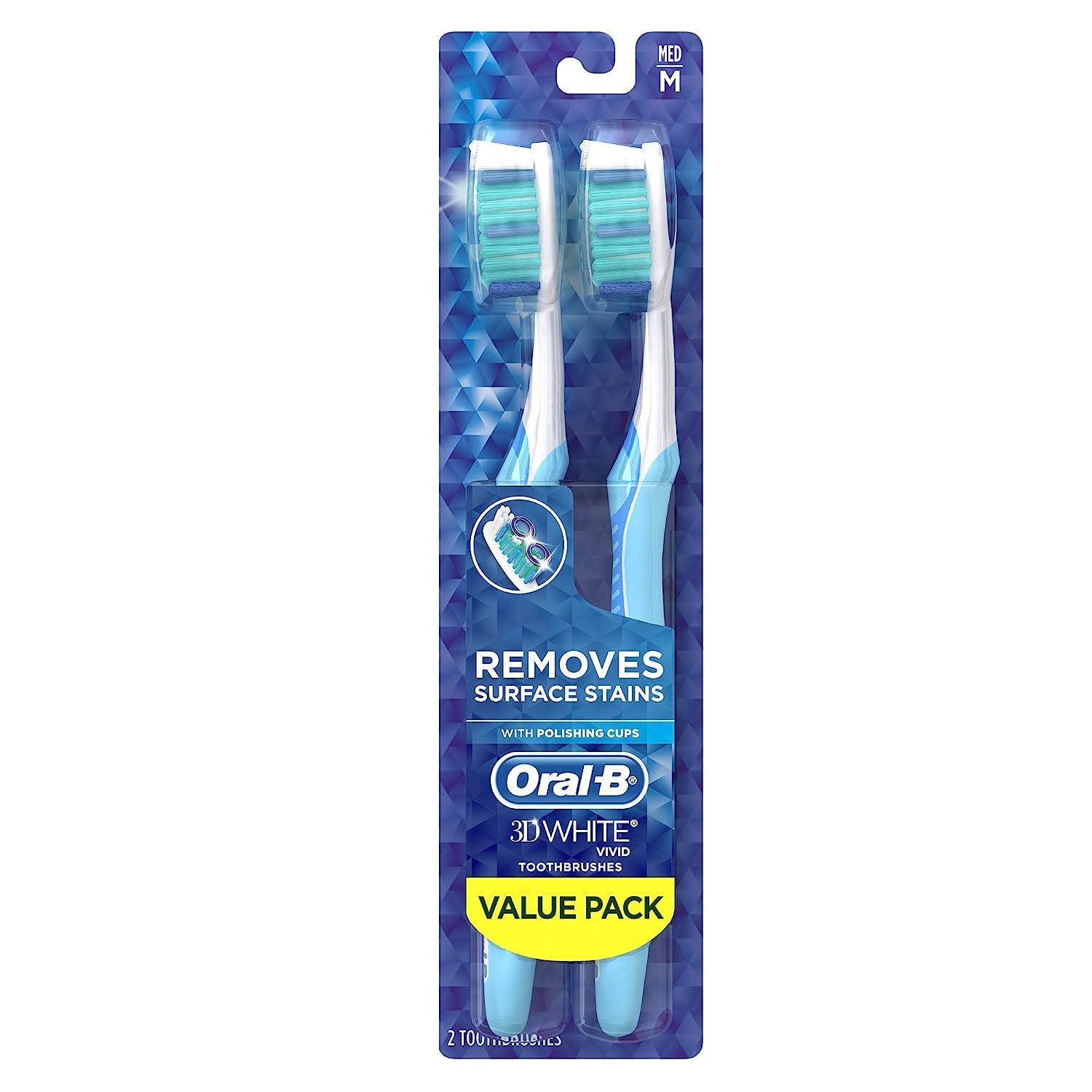 Oral-B Advantage 3D White Vivid Toothbrush Medium Twin (Pack of 3)