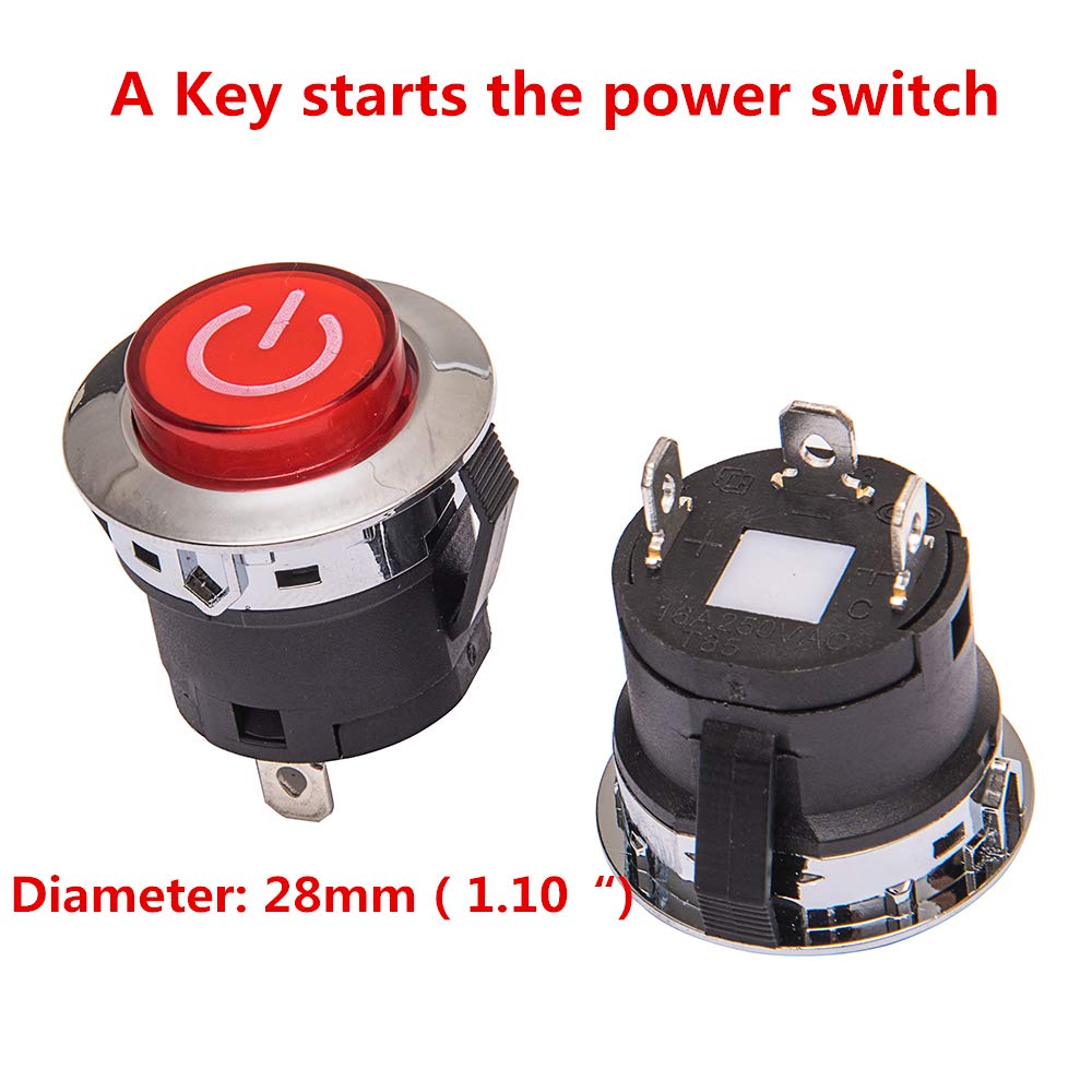 jiaruixin A Key Starts The Power Switch Button Start Switch Accessory, for Kids Powered Ride on car Children Electric Ride on Toys Replacement Parts