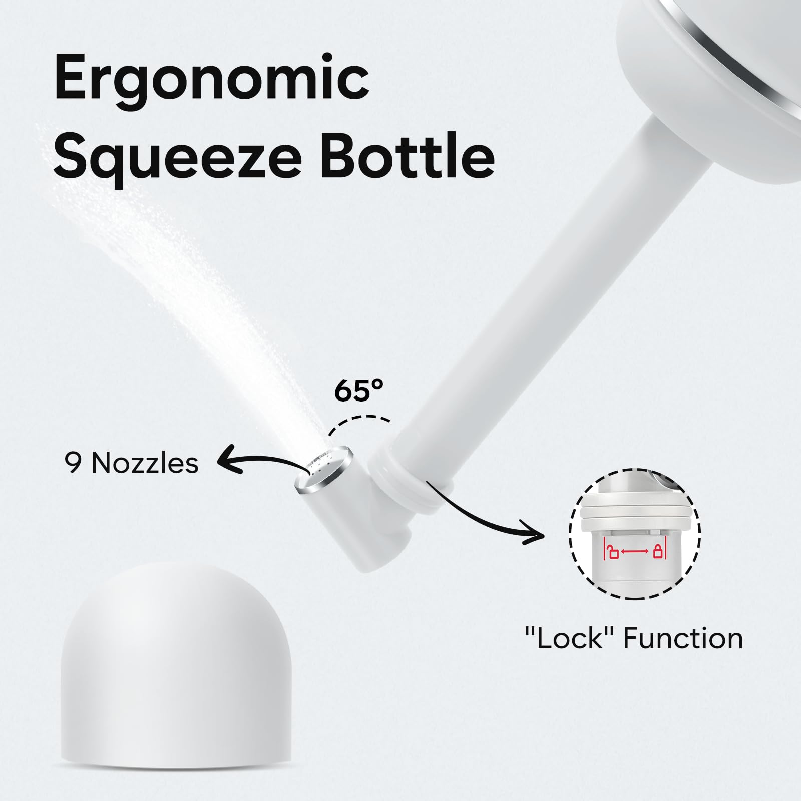 Easy@Home Portable Bidet for Travel: Handheld Sprayer Kit - Personal Hygiene Peri Bottle for Women & Men | Perineal & Postpartum Care Essentials | 380mL (12.8 oz) Large Capacity Bottle | EPB-01 Grey