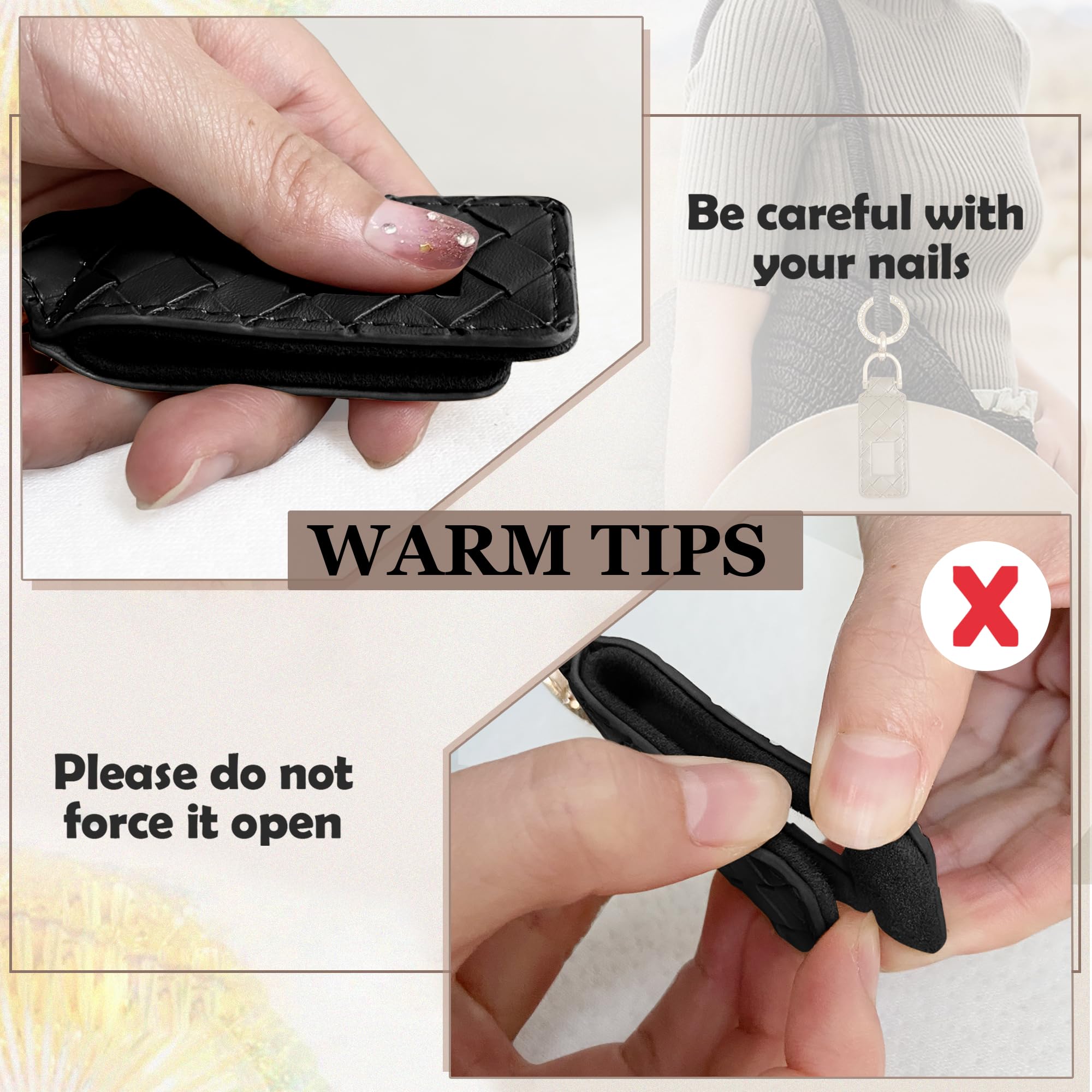 BAIYOUDA Hat Clip for Travel on Bag Backpack Luggage Fashion PU Leather Non-Magnetic Elastic Hat Holder Sun Hat Accessories (Black)