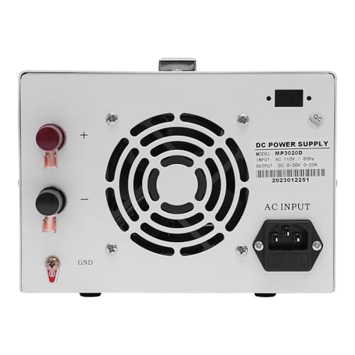 DC Power Supply Adjustable Bench Power Supply DC Regulated Power Supply 0-32V 0-20A with Intelligent Cooling 110V Input 0.1V 0.1A Display Precision Durable Portable Design for Laboratory Use