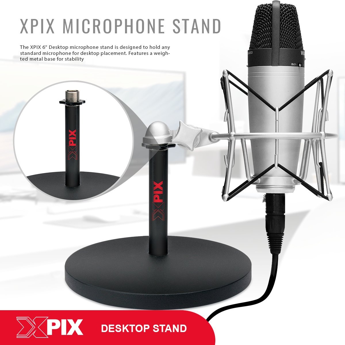 Blue Blackout Spark SL XLR Large-Diaphragm Cardioid Condenser Microphone - Recording and Streaming, Shockmount & Case + Basic Bundle Xpix Mic Stand, Sr360 Headphones & More