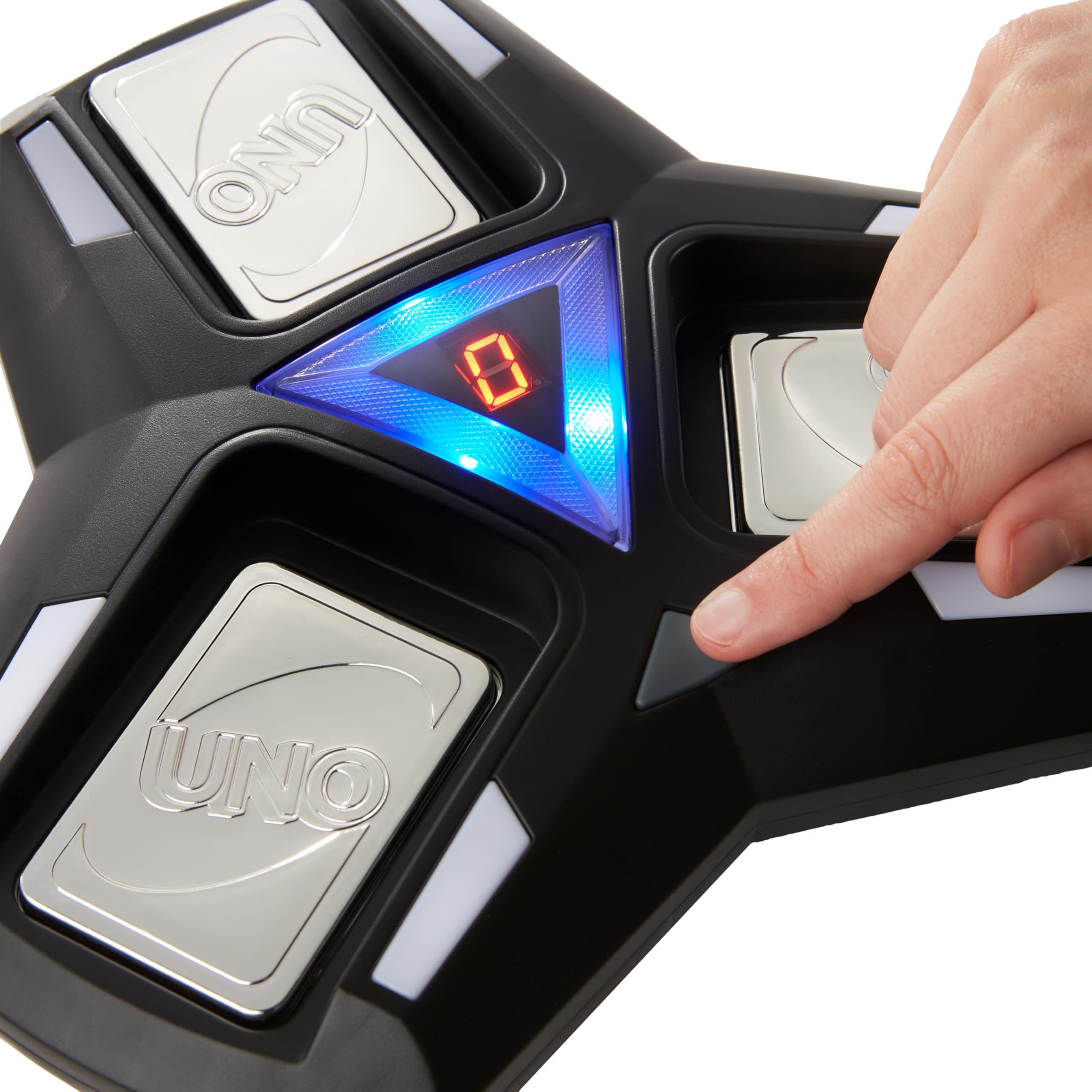 Mattel Games UNO Triple Play Card Game for Family Night with 3 Discard Piles, Lights & Sounds, Special Stealth Mode