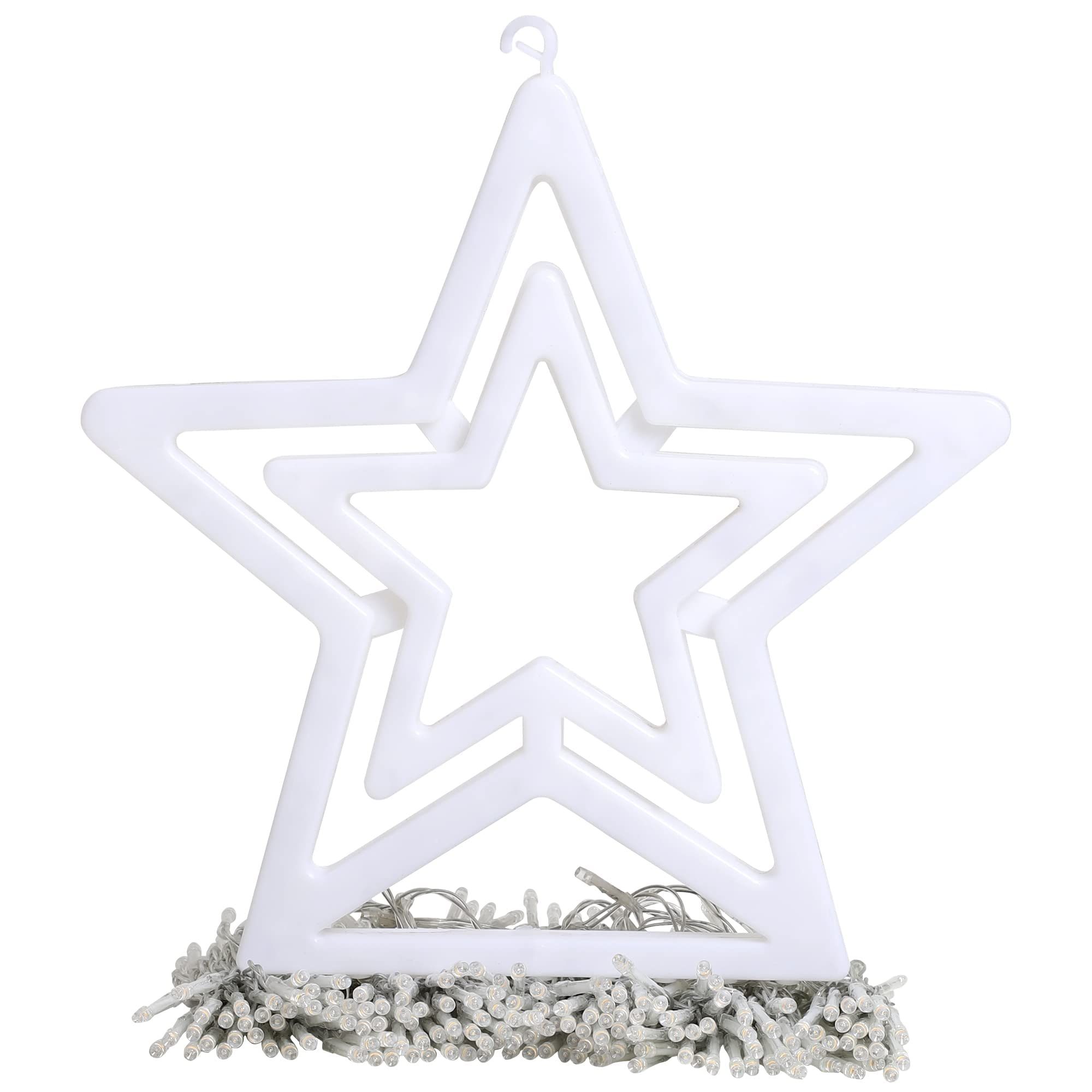 Joiedomi 345 LED Christmas Decoration Star Lights, 11.5Ft 8 Lighting Modes Decorative Tree Lights with Topper Star for Christmas Tree, Party Wedding Garden Yard Patio Xmas Outdoor Décor(Warm Whit)