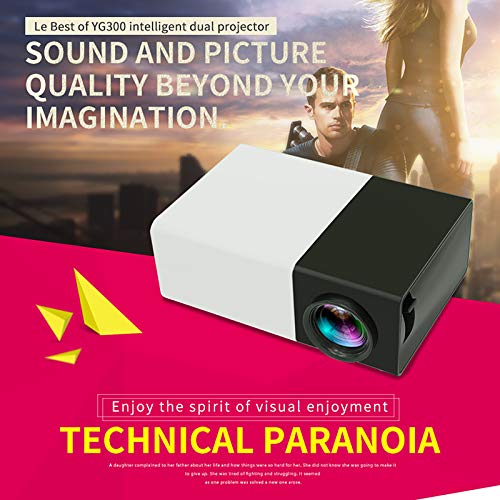Mini Movie Projector, 24-60 Inches Screen 1080P Portable Projector Compatible with USB| Laptop| Phone, Built-in Speaker, LED Light Source, Electronics Tech Gadgets, Mini TV, Cool Stuff (Black)