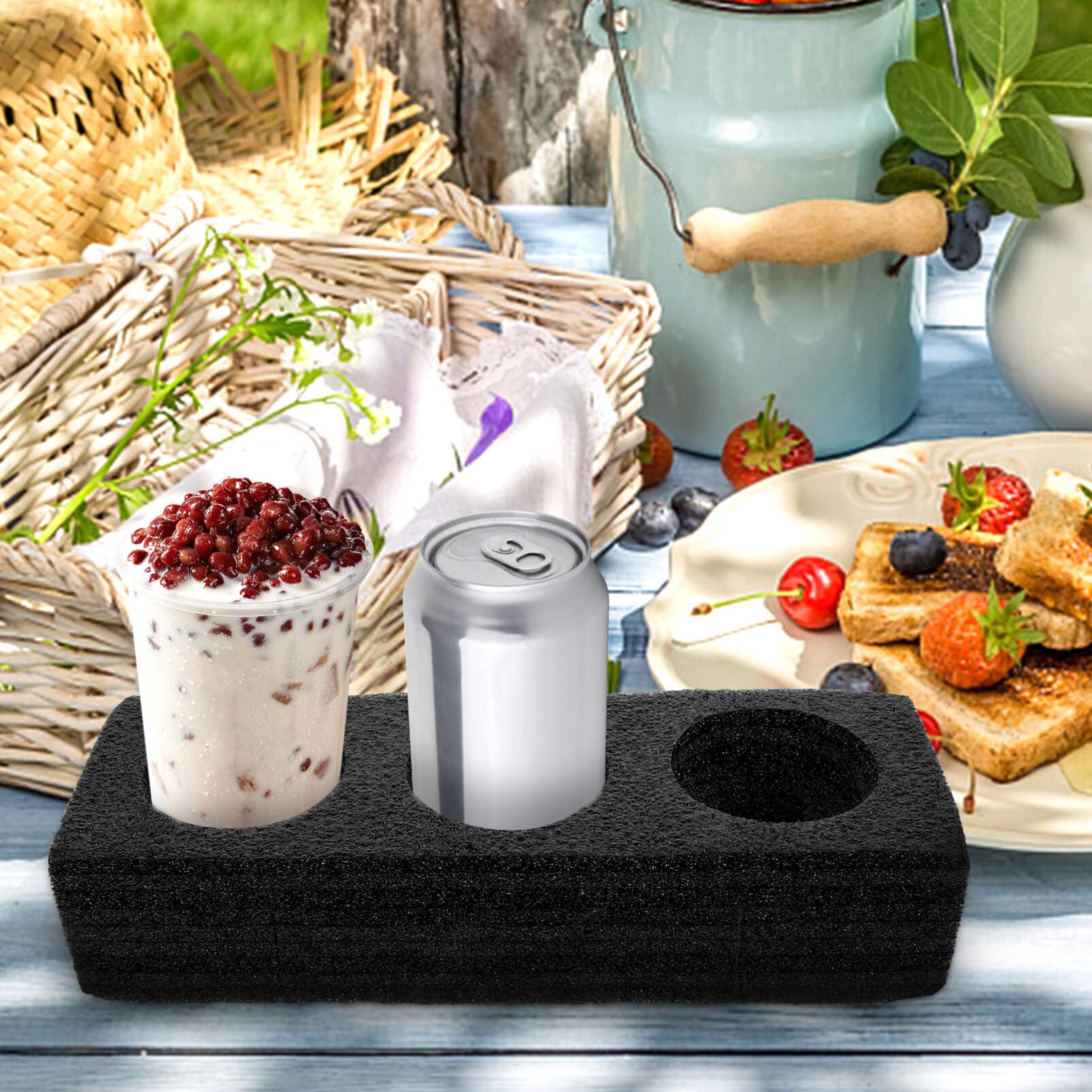 Cabilock Milk Tea Cup Holder Compostable Cup Holder Portable Coffee Cup Food Tray Pearl Wool Coffee Tray Disposable Trays Cup Carrier Foam Pearl Cotton Bottle Rack Takeaway Box re-usable