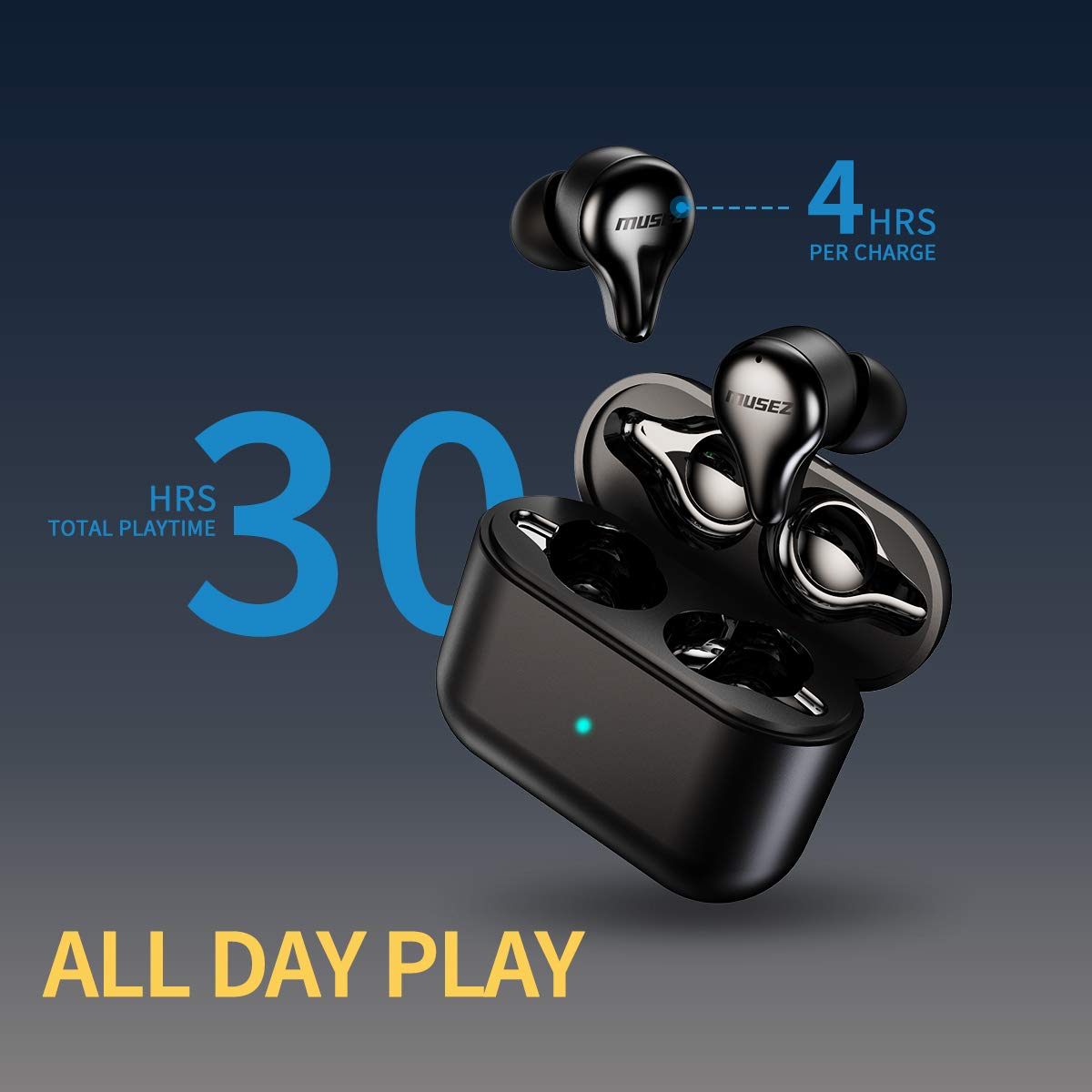 Bluetooth Earbuds Wireless, Bluetooth 5.0, TWS Microphone Hi-Fi Stereo Smart Touch Control, Sweat-Resistant for Workout (White) (White)