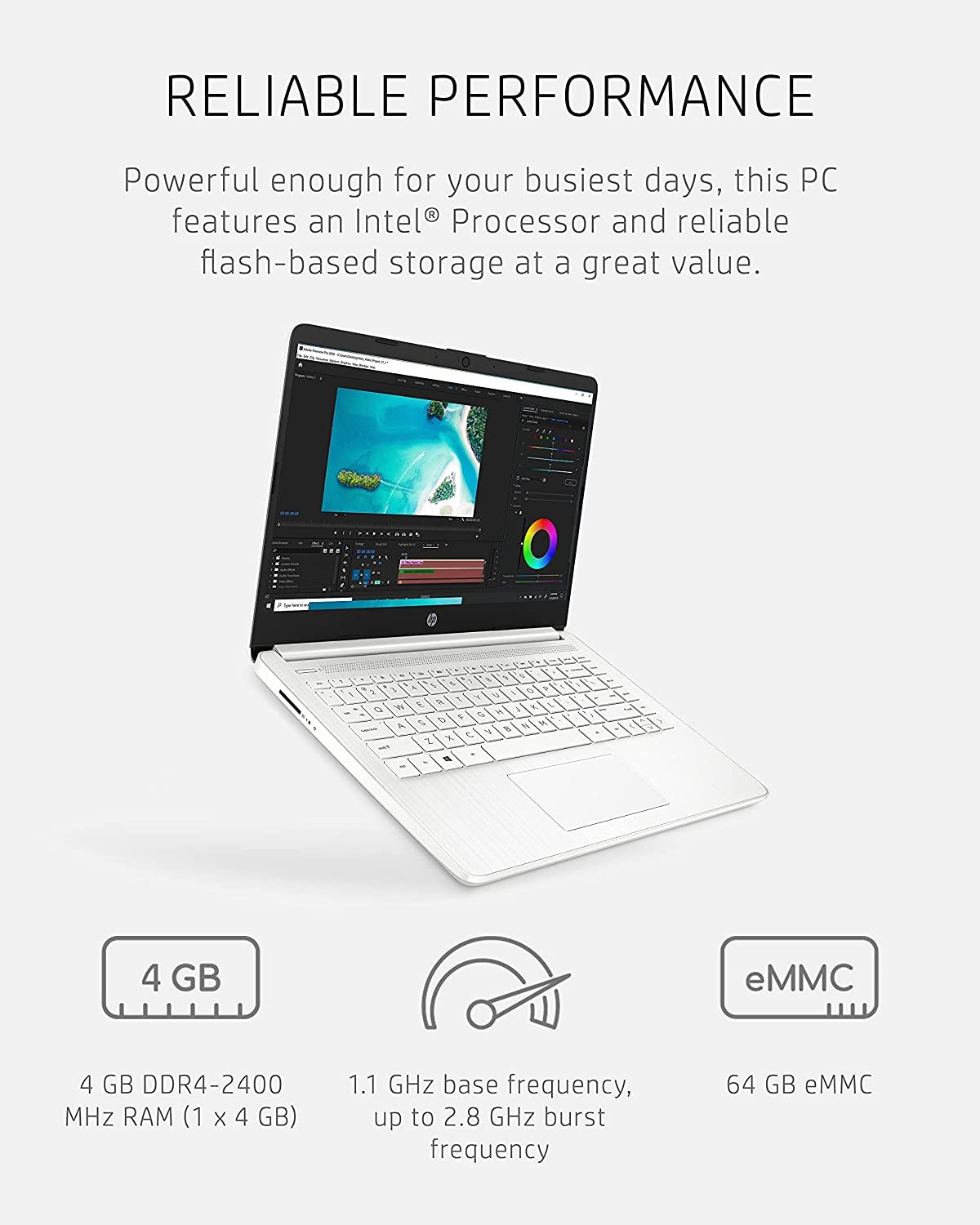 HP Stream 14inch HD Touchscreen Display, Intel Celeron N4020 Dual-Core, 4GB DDR4 Memory,192GB Storage(64GB eMMC+128GB Card),Bluetooth,1-Year Microsoft 365,Win10,Snow White,TGCD Bundle