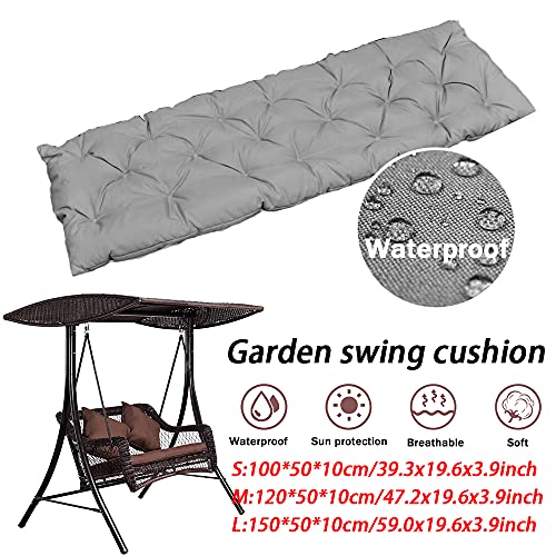 Yddsky Waterproof Indoor/Outdoor Garden Bench Seat Cushions,Thicken Patio Bench Soft Rocking Chairs Pad Lounger Seat for Wicker Loveseat Settee(59 X 19.6 in,Navy)