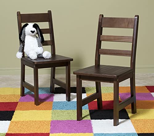 Lipper International 523-4WN Child's Chairs for Play or Activity, 12.38" W x 15" D x 26.63" H, Set of 2, Walnut Finish