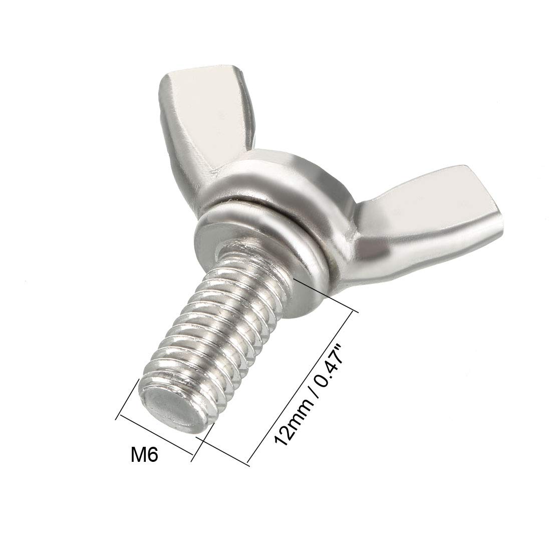 uxcell Wingbolt Butterfly Wing Thumb Hand Screws Bolts M6x12mm 1mm Pitch Carbon Steel 10pcs