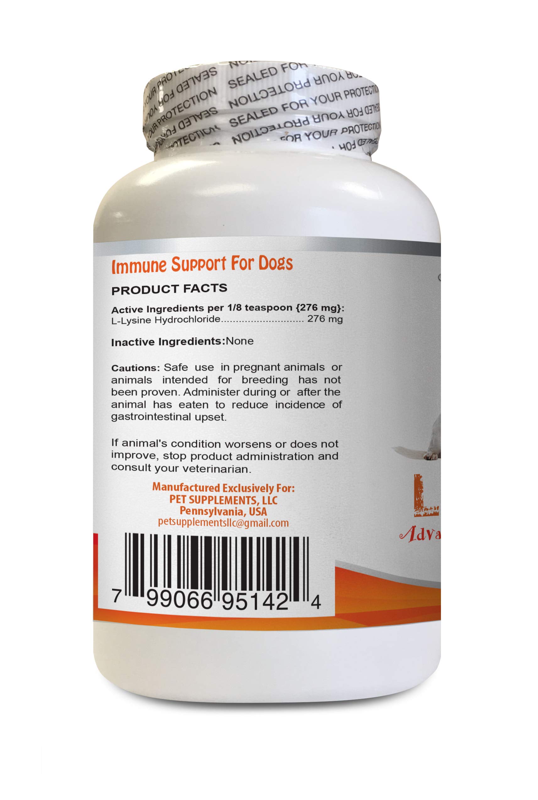 Dog Eye Vitamins Support - Dog LYSINE Powder - Pure Powder Form - Immune System Support - Vet Recommended - lysine Immune Support - 3 Bottle (24oz 680.4 Grams)