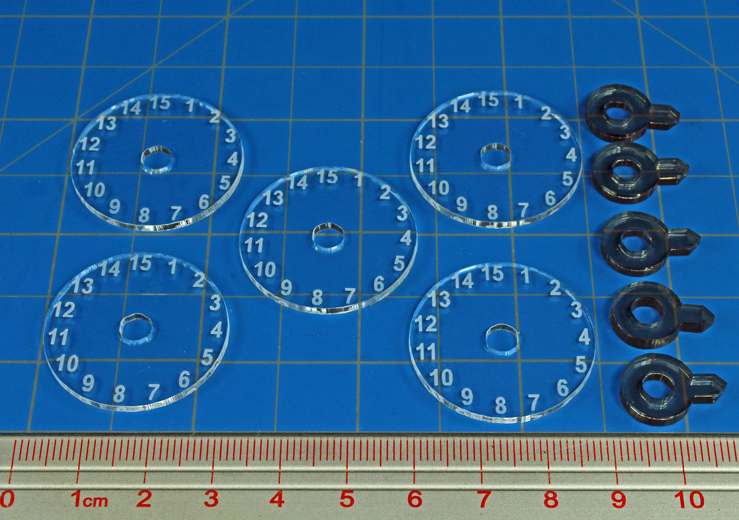 LITKO Heavy Duty Flight Stand Dials #1-15 with Pointers (5)