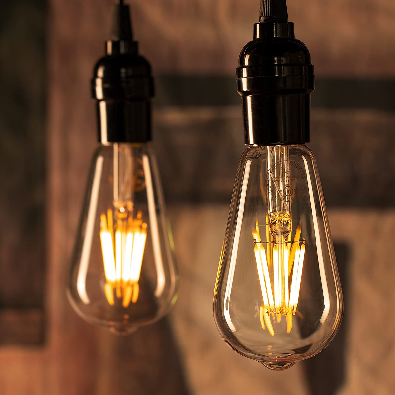 Brightown Edison Bulb, 6 Packs 540 Lumen 6W LED Bulbs 60 Watt Equivalent, Dimmable E26 Vingtage LED Light Bulbs, 2700K Warm White Clear Bulbs