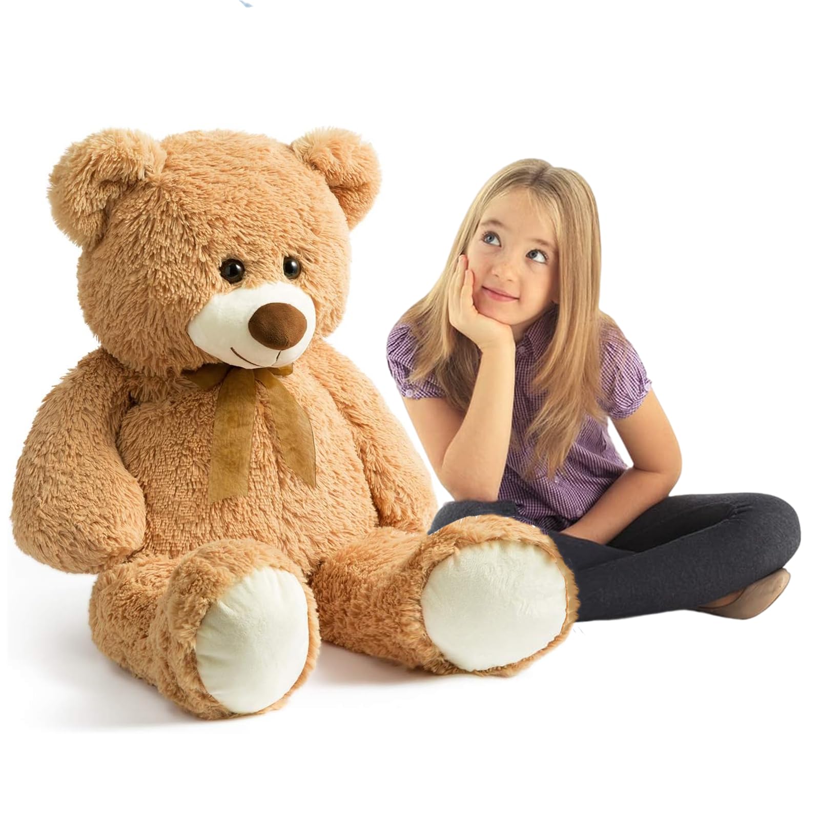 HollyHOME Teddy Bear Plush Giant Teddy Bears Stuffed Animals Teddy Bear Love 36 inch Tan